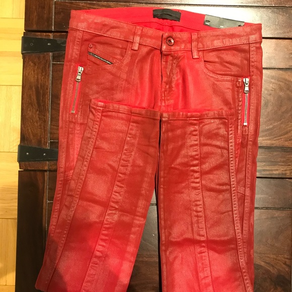 Diesel Black Gold | Jeans | Coated Red Denim Diesel Black Gold Skinny ...